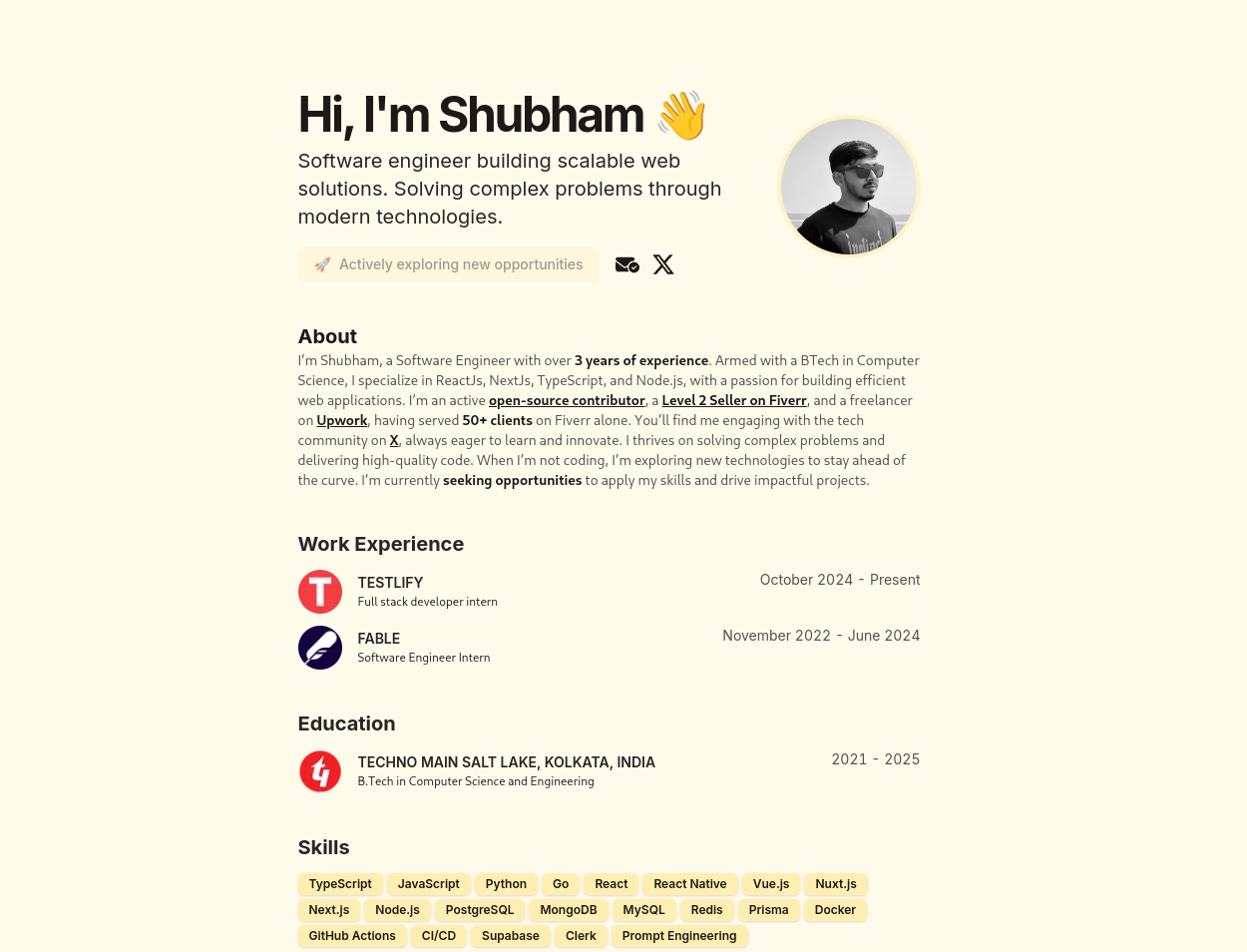 Shubham Sharma | Full-Stack Developer